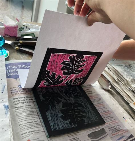 Blind Embossing Lino Printing Without Inks In Derbyshire