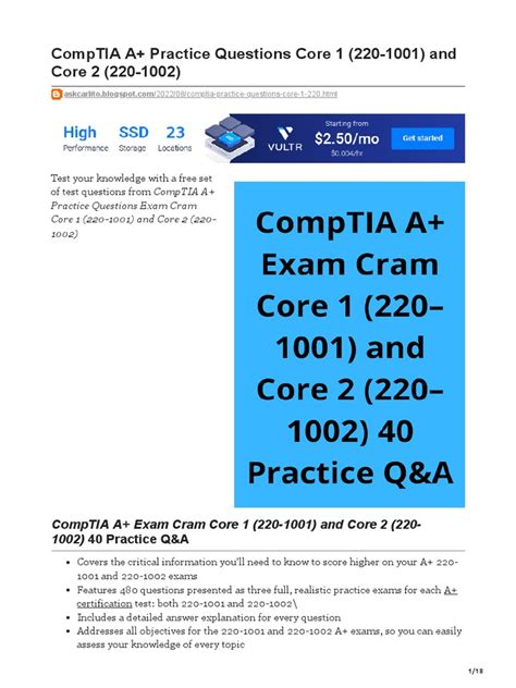 comptia a practice questions core 1 220 1001 and core 2 220 1002 pdf