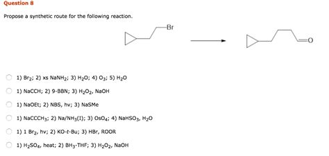 solved question 4 propose a three step synthetic sequence to