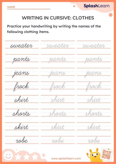3rd Grade Ela Cursive Writing Worksheets Free And Printable Splashlearn