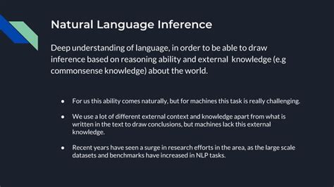 Recent Benchmarks For Natural Language Inference Pptx
