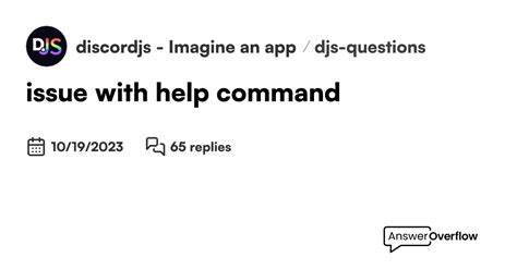 Issue With Help Command Discordjs Imagine An App