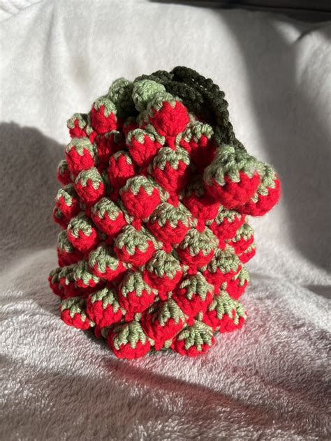 Handmade Crochet Strawberry Pouch Etsy