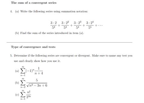 Solved The Sum Of A Convergent Series A ﻿write The