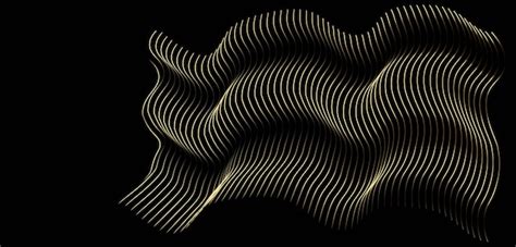 Premium Vector 3d Vector Wave Lines Pattern Smooth Curve Flowing Dynamic Gold Gradient Light