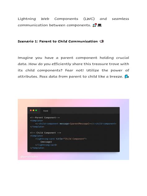 Lwc Communication Between Components Scenario Pdf