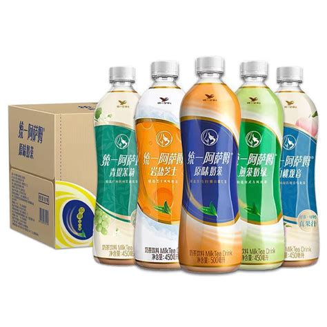 阿萨姆原味奶茶450ml 5瓶装 阿萨姆白桃青提奶绿网红饮品饮料 阿里巴巴