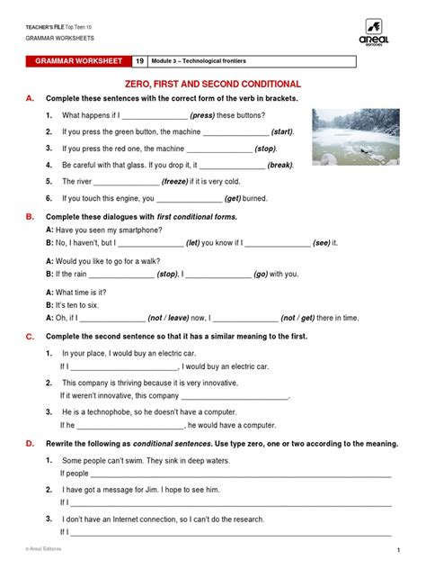 0 1 2 Conditional Grammar Worksheet 19 Pdf Computing