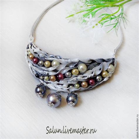 Колье из полимерной глины Шелковые сети | Jewelry, Statement necklace ...