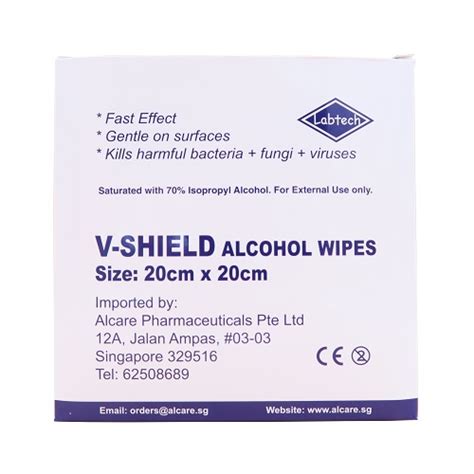 Labtech V Shield Alcohol Wipes 20cm X 20cm Shopee Singapore