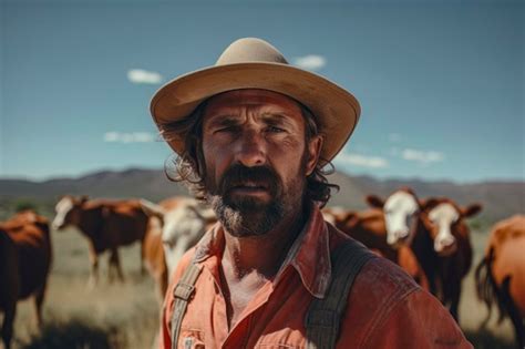 Premium Photo American Cattle Rancher Preserving Ranching Heritage