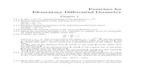 Pdf Exercises For Elementary Diﬀerential Geometry Dokumentips