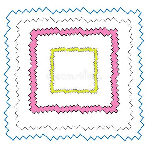 Zig Zag Frames Stock Vector Illustration Of Pink Element 34890044