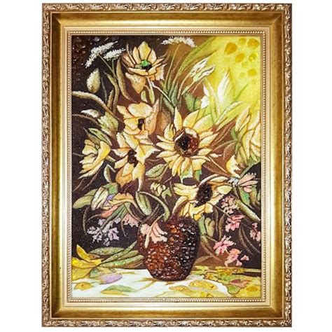 Картина з бурштину Квіти польові 20x30 купити в інтернет магазині Exklusi