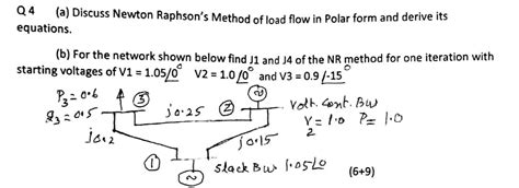 Solved Q A Discuss Newton Raphson S Method Of Load Flow Chegg