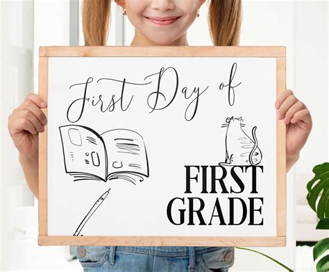 Editable Hello 1st Grade Sign First Day Of School Sign Template 202x