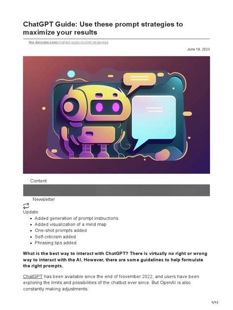 Chatgpt Guide Use These Prompt Strategies To Maximize Your Results Download Free Pdf