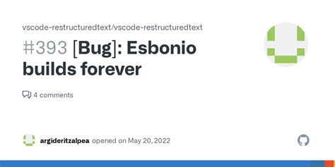 Bug Esbonio Builds Forever Issue Vscode Restructuredtext Vscode Restructuredtext