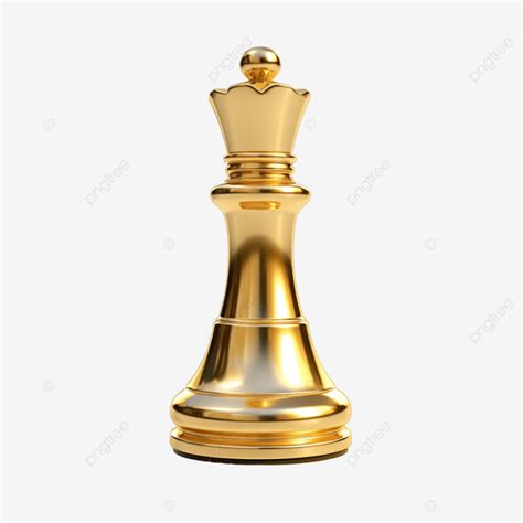 Gold Chess Queen 3d Render Chess Piece Intelligence Challenge Png