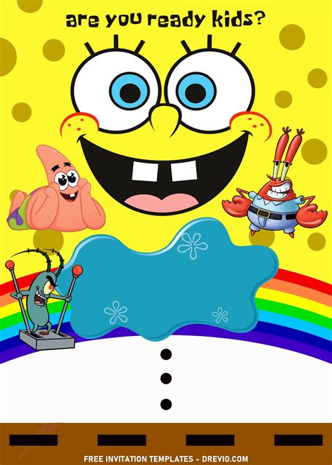 11 Spongebob Party Time Birthday Invitation Templates For All Ages
