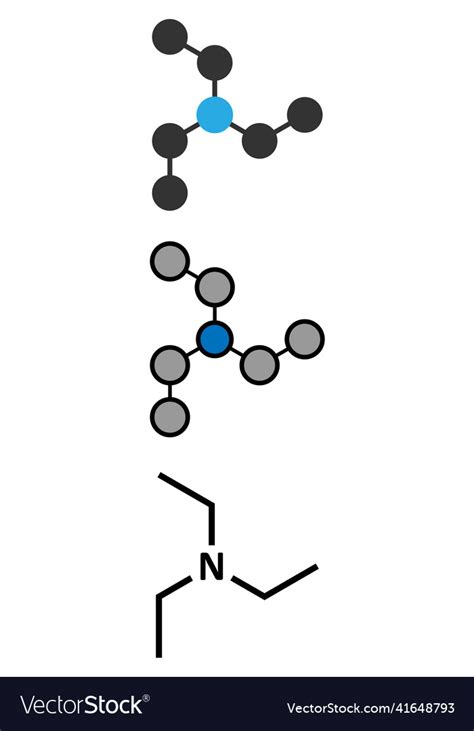 Triethylamine Organic Base Molecule Royalty Free Vector