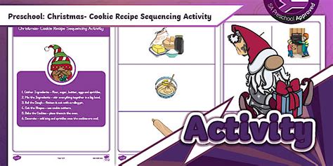 Preschool Christmas Cookie Recipe Sequencing Activity