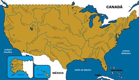 Hoja De Trabajo Del Mapa Físico De Los Estados Unidos