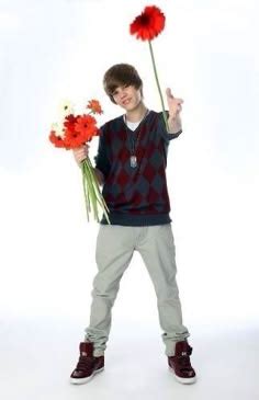Justin Bieber Holding Flowers