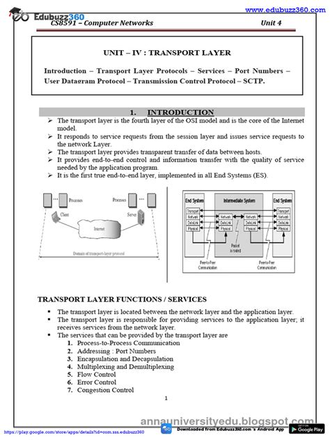 cs8591 computer networks unit 4 notes 1 download free pdf