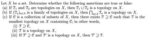 Solved EA A а Let X be a set Determine whether the Chegg