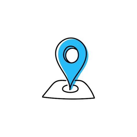 Premium Vector Blue Navigation Web Map Pointer Hand Drawn Icon