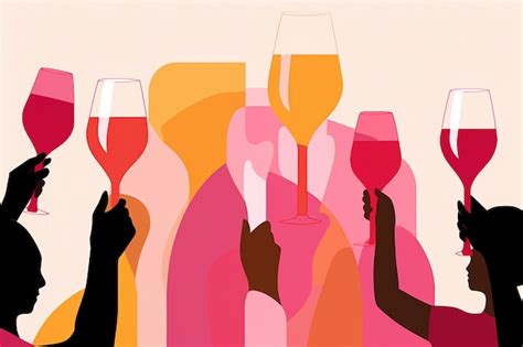 People Holding Wine Glasses Premium Ai Generated Vector