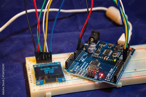 Stock Foto „educational Table Top Experiment With Popular Arduino