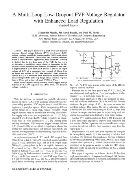 Multi Loop Fvf Ldo Mwscas 2017 Pdf Amplifier Electricity