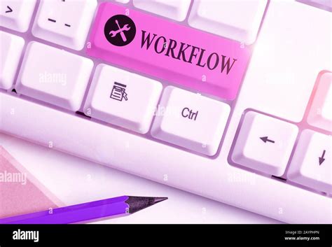 Conceptual Hand Writing Showing Workflow Concept Meaning Series Of