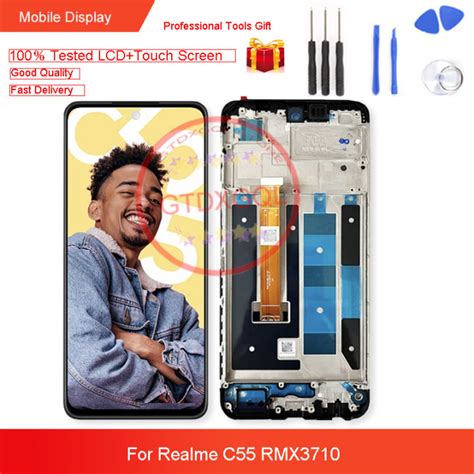 6 72 Inches Original New For Realme C55 Rmx3710 Lcd Display Touch Panel Screen Sensor Repair