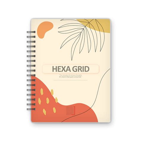 Hexa Grid 18x14 Cm 75 Sheets Minimal Leaf 01 From Journals