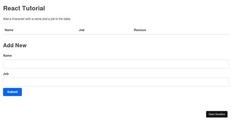 React Tutorial Codesandbox