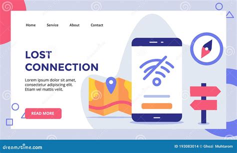 Lost Connection Disconnect Wifi Symbol On Display Smartphone Screen Campaign For Web Website