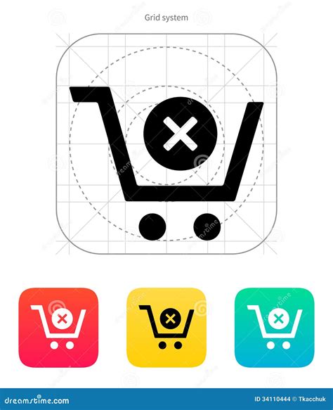 Shopping Cart Delete Icon Stock Vector Illustration Of Pictogram