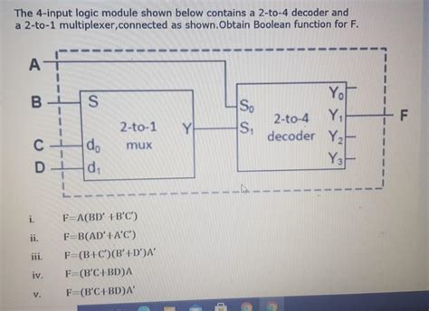 Solved The 4 Input Logic Module Shown Below Contains A