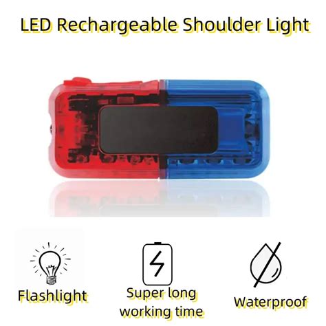 Outdoor Traffic Safety Rechargeable Led Strobe Flashing Shoulder Light Led Warning Light Traffic