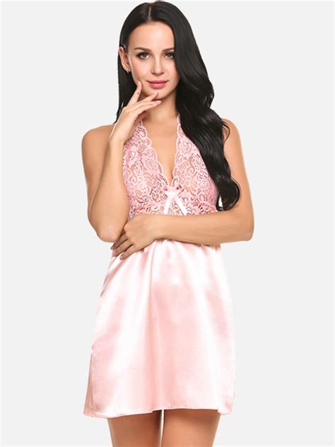 Buy Fims Satin Halter Neck Baby Doll Baby Dolls For Women Myntra