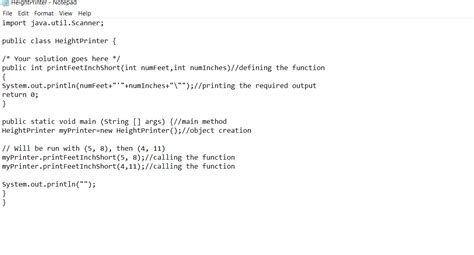 Answered Define A Method PrintFeetInchShort With Int Parameters NumFeet And NumInches That