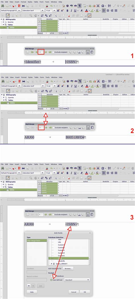 how do i return to edit mode in form letters english ask libreoffice