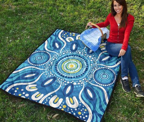 Vibe Hoodie Australia Aboriginal Premium Quilt Indigenous Dot