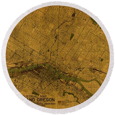 Map Of Portland Oregon City Street Schematic Cartography Circa 1924 On