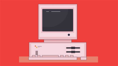 Illustration Of Old Retro Computer Devices Featuring Vintage Keyboards