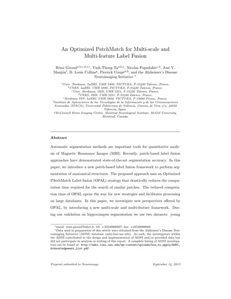 Pdf An Optimized Patchmatch For Multi Scale And Multi Feature Label
