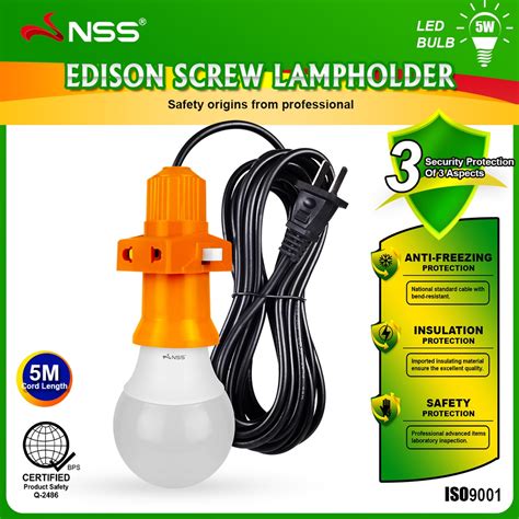 Nss Led Light Extension Cord Power Plug Bulb Lantern Cord Cable Pendant Light Cord Shopee